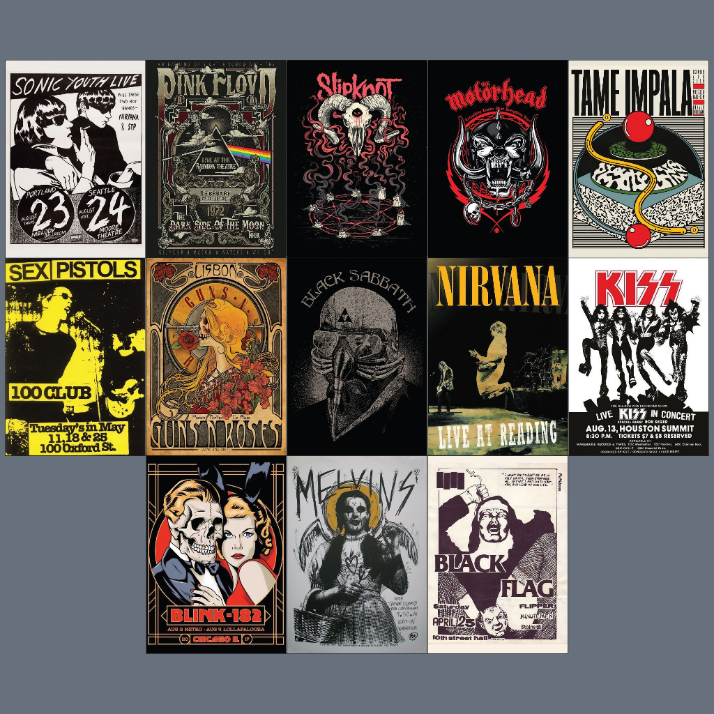 Jual STIKER POSTER BAND ISI 117pcs | DELUSIONWALL | STIKER DINDING BAND ...