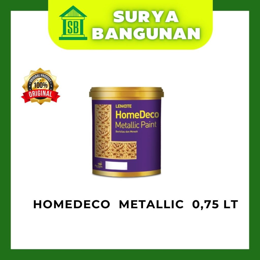 Jual LENKOTE HOME DECO METALLIC CAT EMAS WATER BASED 0,75 LITER ...