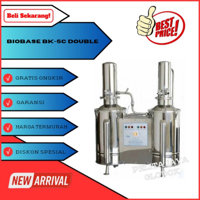 Jual Biobase BK-5C Double direction distillation water distiller 5L Lab ...