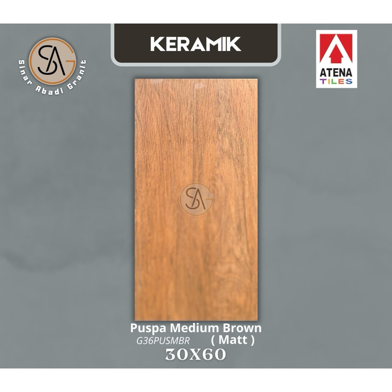 Jual keramik motif kayu 30x60 atena puspa medium brown ( G36PUS