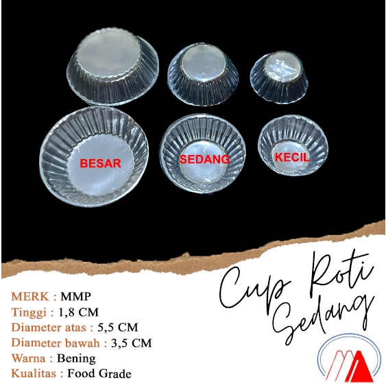 Jual [100 PCS] MIKA CUP ROTI BESAR / SEDANG / KECIL / MIKA CUP CAKE ...
