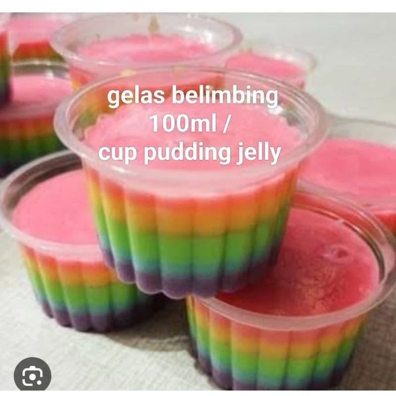 Jual gelas belimbing cup pudding jelly 100ml isi +- 50pcs | Shopee ...
