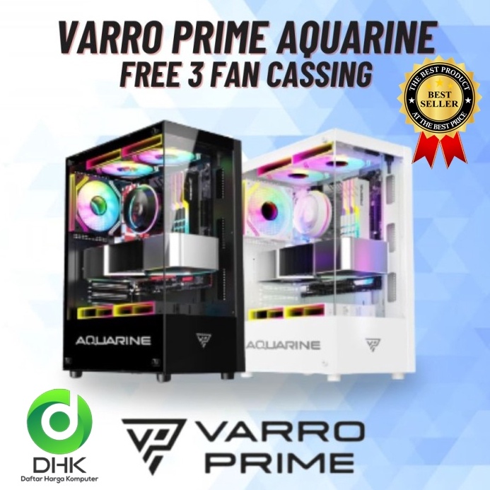 Jual ART O57I CASING PC GAMING AQUARINE VARRO PRIME FREE 3 FAN RGB ...