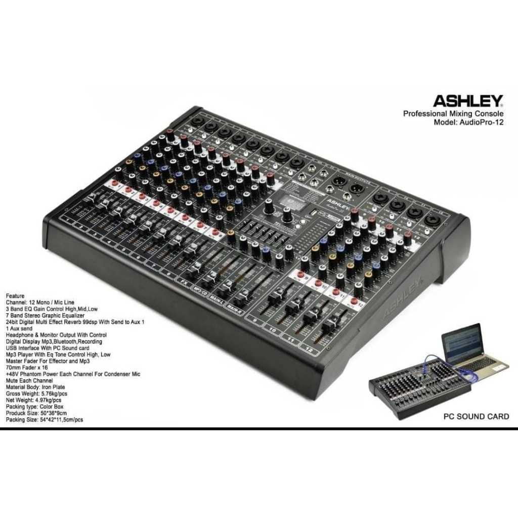 Jual Mixer Audio 12 Channel ASHLEY AUDIOPRO-12 AudioPro12 Original ...