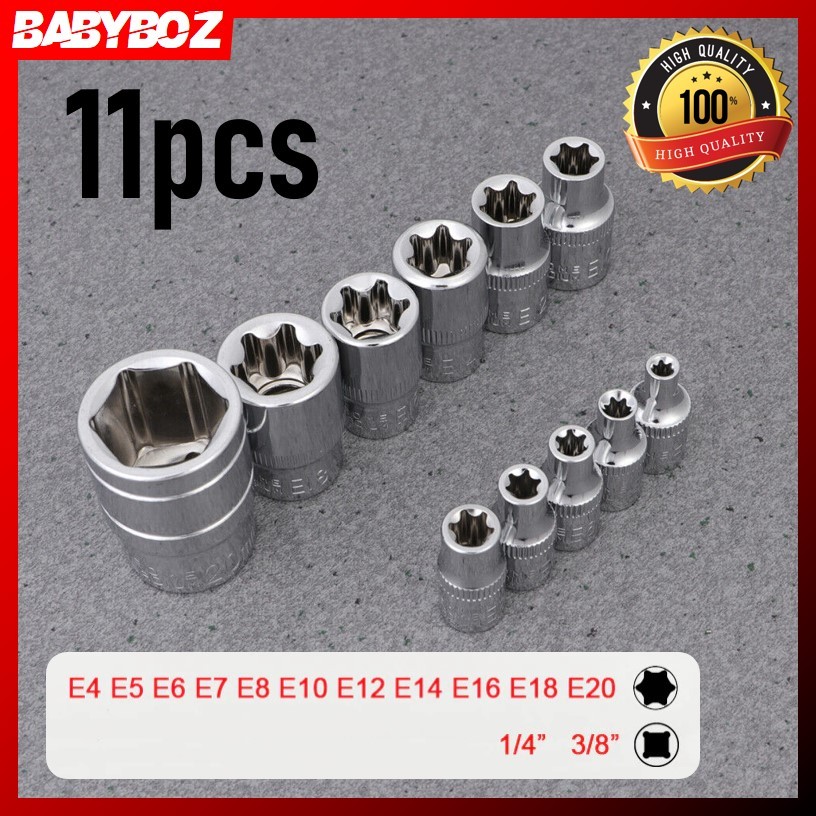 Jual BABYBOZ - Socket Kepala Kunci Pas Torx Star Wrench Head 11 PCS ...