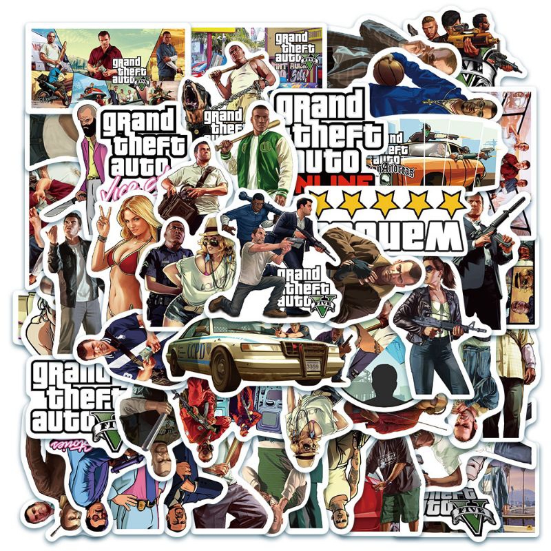 Jual Stiker Cutting GRAND THEFT AUTO Vinyl - 70 Pcs | Shopee Indonesia