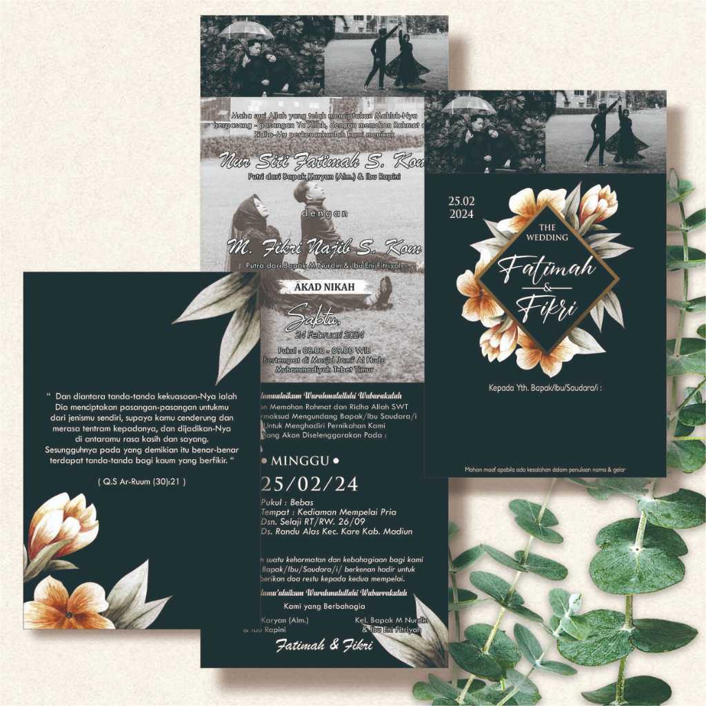 Jual UNDANGAN PERNIKAHAN GLOSSY FULL COLOUR - ELEGAN - SUPER GLOSSY ...