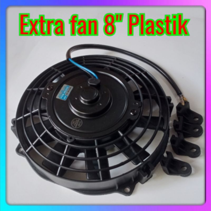 Jual EXTRA FAN (TIUP) AC MOBIL UNIVERSAL 8 INCHI 12V 80WATT PLASTIK ...