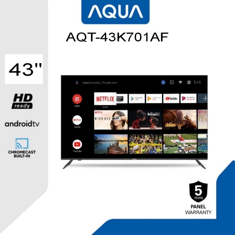 Jual AQUA JAPAN LED TV 43 INCH SMART ANDROID AQT43K80FX | Shopee Indonesia
