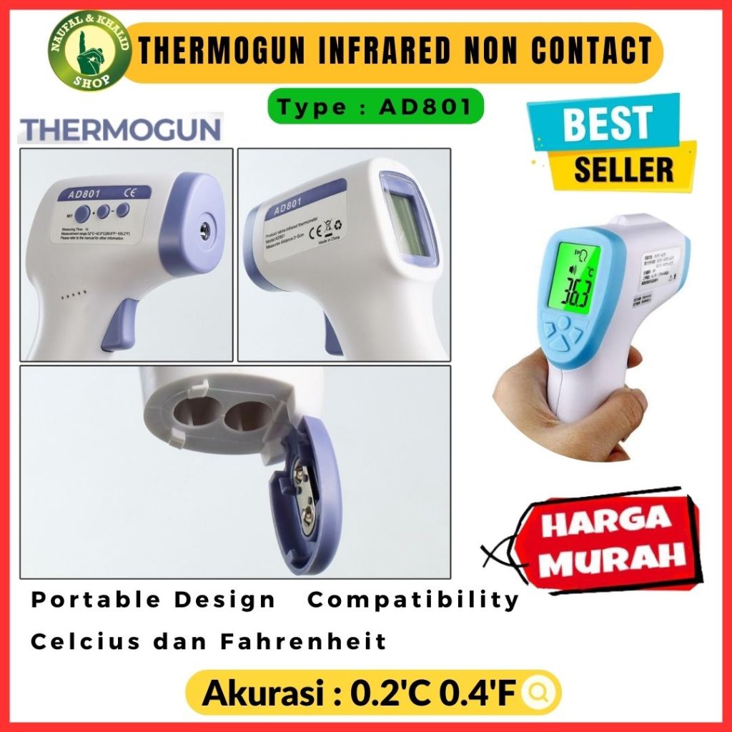 Jual Termometer Digital Infrared Tanpa Kontak - Thermogun Termogun ...
