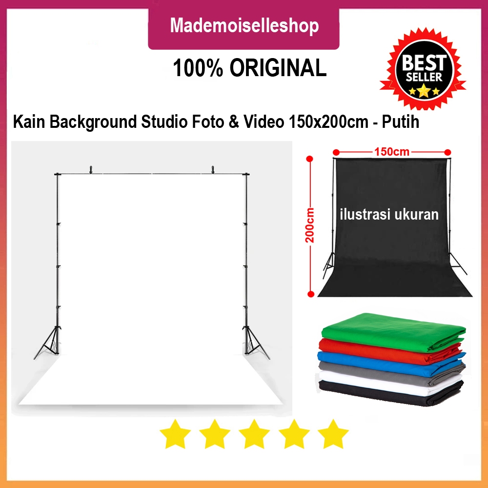 Jual Kain Background Photography & Vdeo 150x200cm - Putih - Kain ...