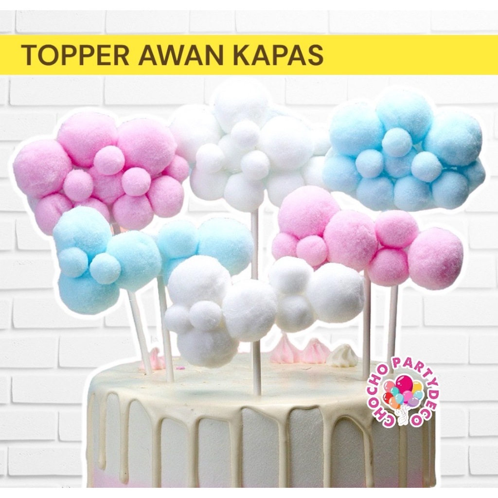 Jual Topper AWAN KAPAS / Topper Kue Ulang Tahun Awan | Shopee Indonesia