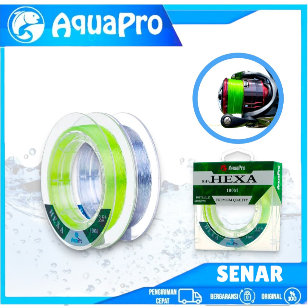 Jual AquaPro Senar Pancing HEXA Nylon 100M Senar Pancing Monofilament ...