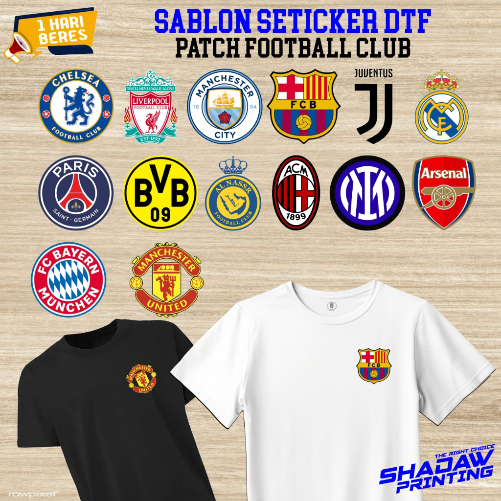 Jual Jual Patch Logo Sablon Dtf custom satuan / Logo Football Cetak ...