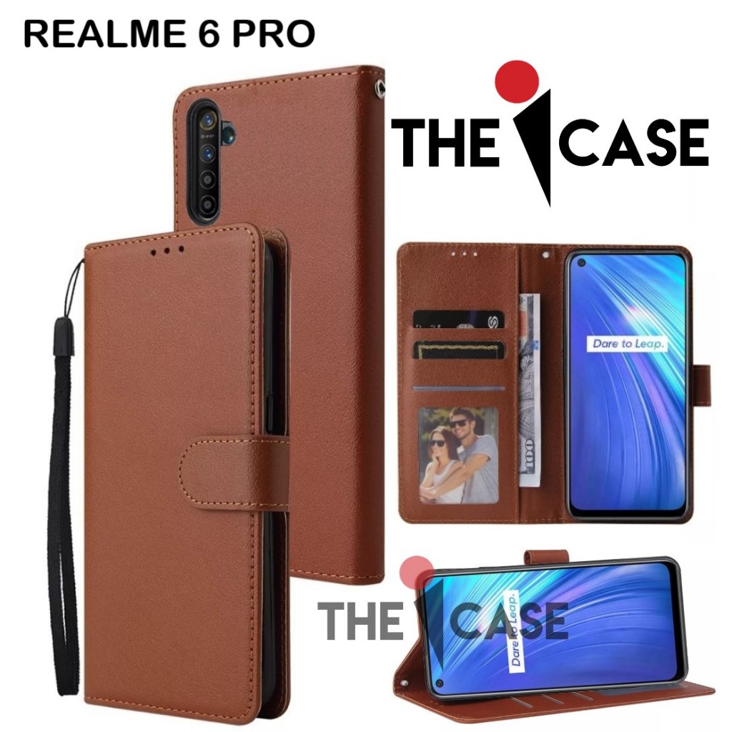 Jual Casing REALME 6 PRO model flip buka tutup case kulit ada tempat ...
