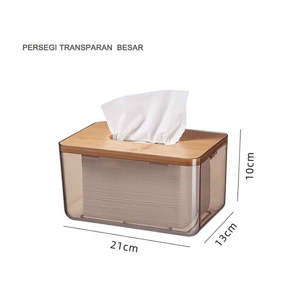 Jual Kotak Tisu Tissue Box Elegan dengan Tutup Kayu / Organizer Meja ...