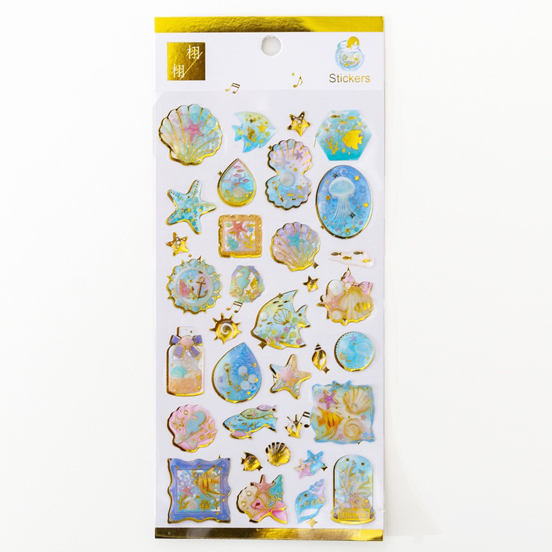 Jual Stiker timbul 3D korea sticker glitter magic label sticker ...