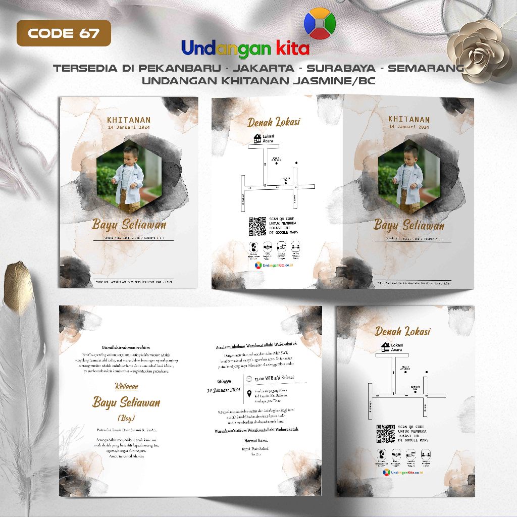 Jual Undangan Khitanan Softcover Jasmine / BC Undangan Kita Jakarta ...