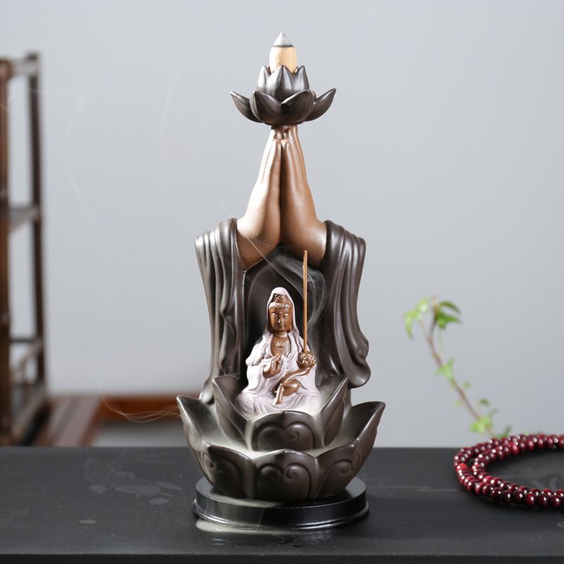 Jual Tempat Dupa/Hio Keramik Dupa Peluru Air Terjun Motif Buddha & Dewi ...