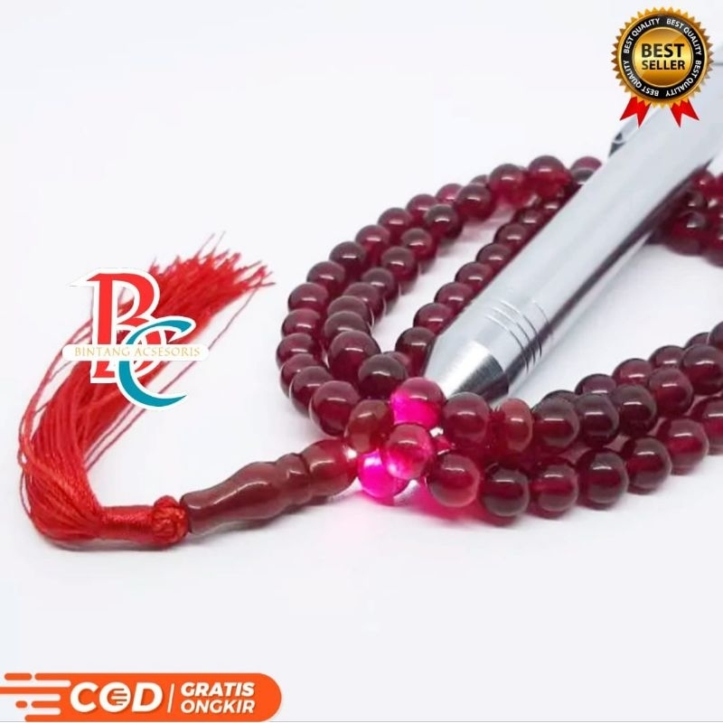 Jual Tasbih Batu Giok Merah 8mm 99butir Natural | Shopee Indonesia