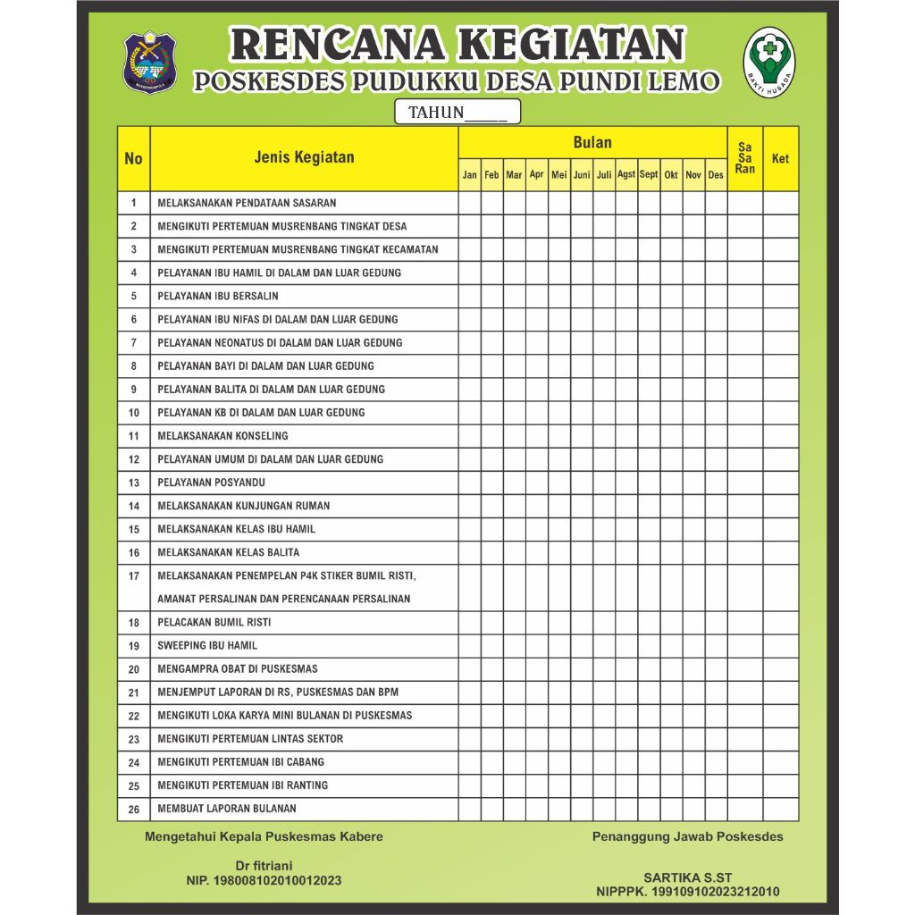 Jual Spanduk Banner Rencana Kegiatan Puskesmas Poskesdes bisa custom ...