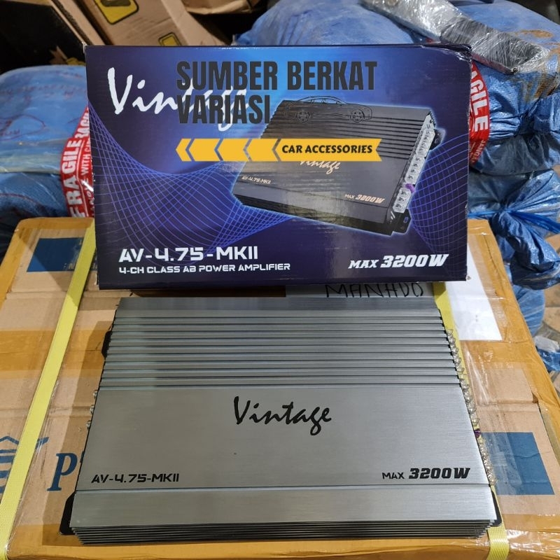 Jual Power Amplifier 4 Channel Vintage AV-4.75-MKII Audio Mobil | Shopee Indonesia