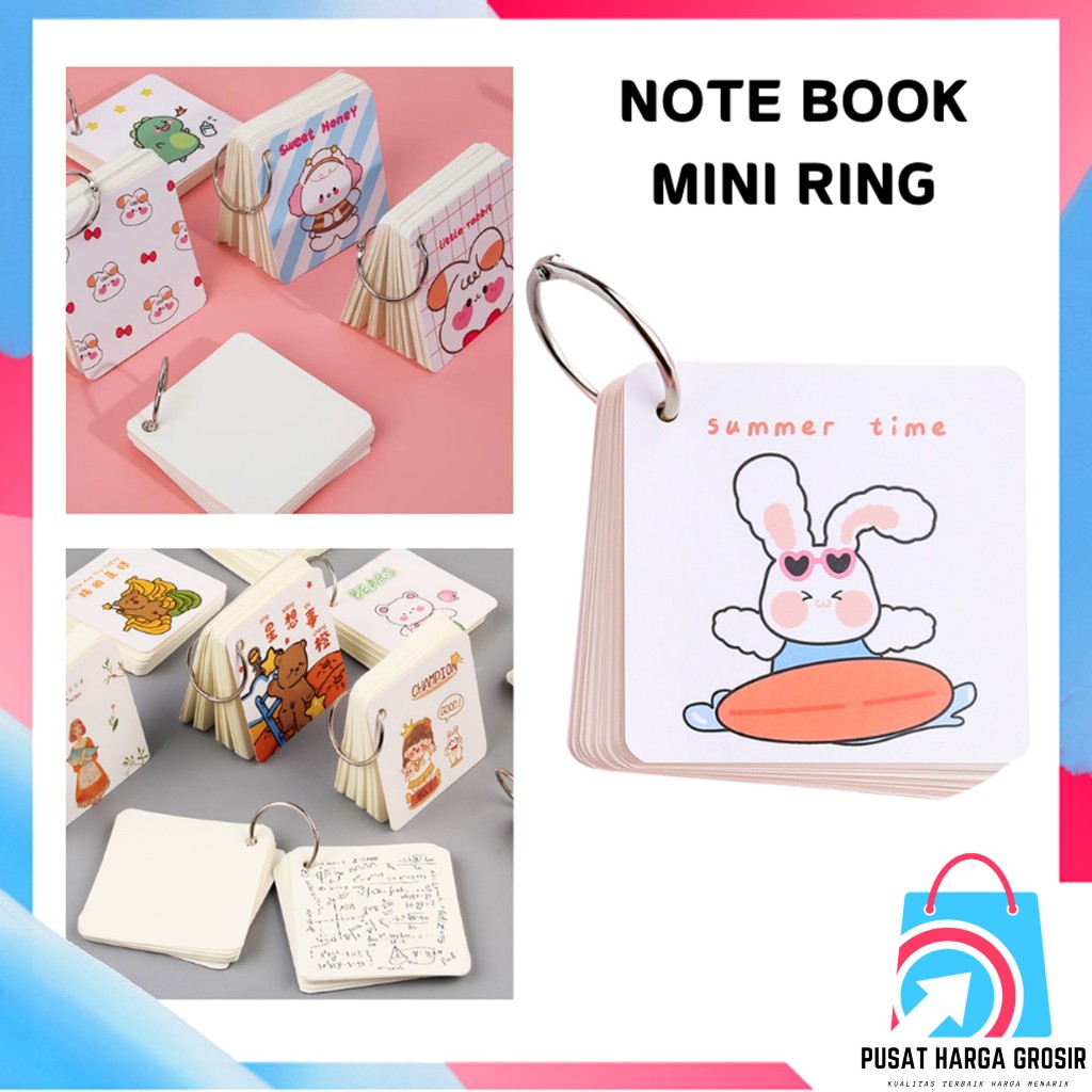 Jual PHG Notebook Ring Mini Isi 80 Lembar Buku Note Gantung Karakter ...