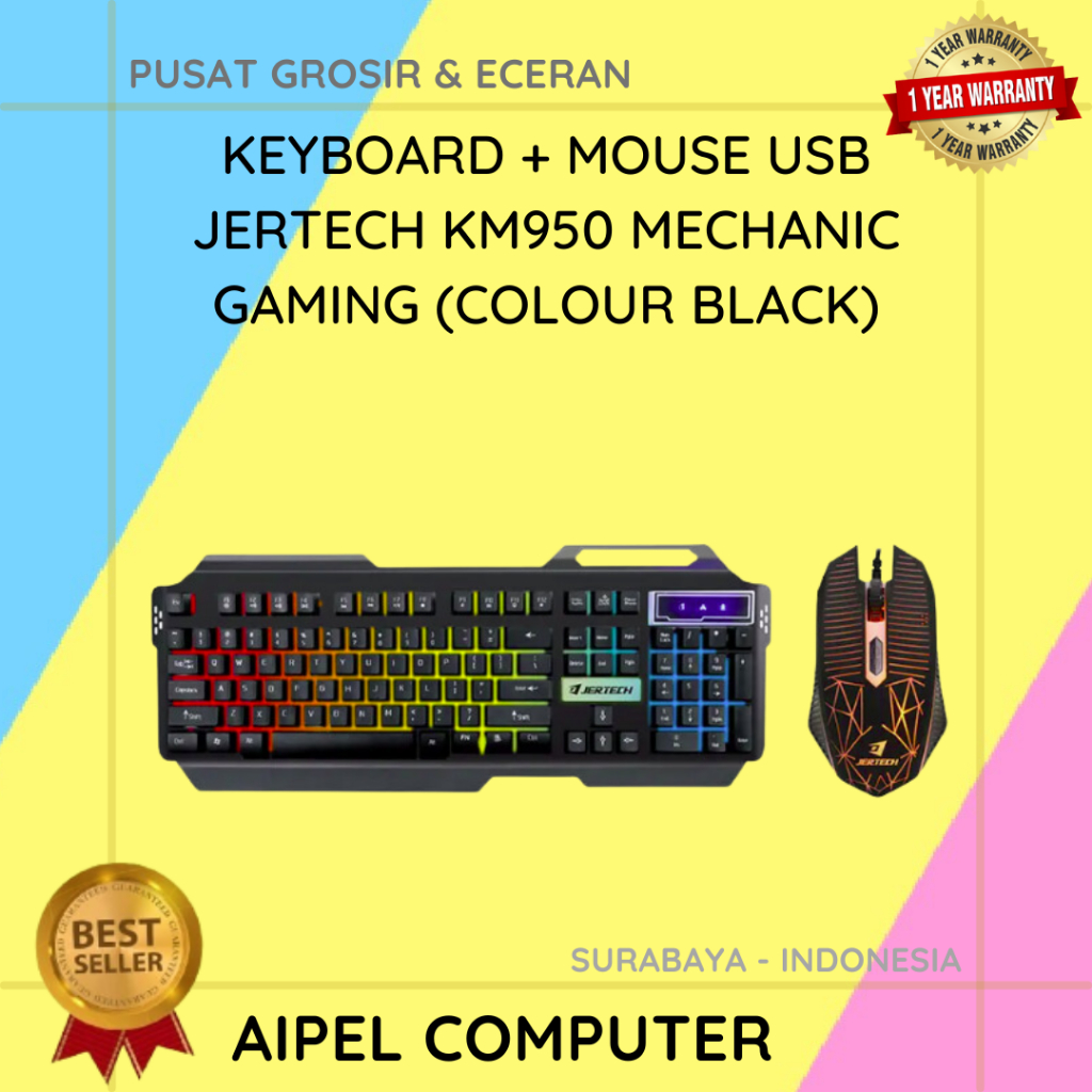 Jual KM950 | KEYBOARD + MOUSE USB JERTECH KM950 MECHANIC GAMING (COLOUR ...