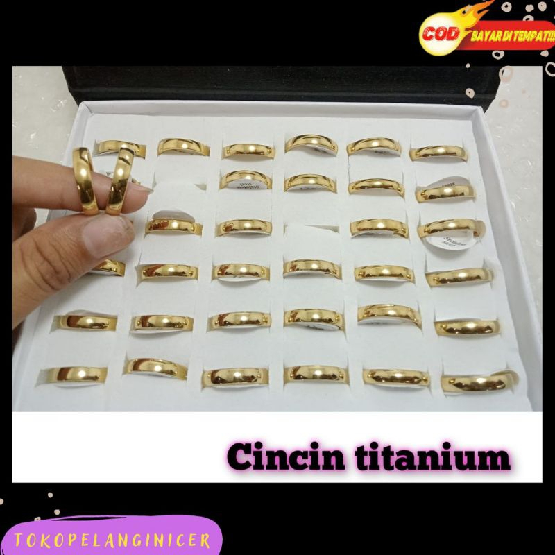 Jual Cincin Titanium Polos -Satu Ring Pria Wanita Anti Karat ...