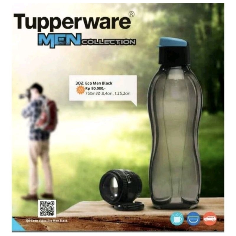 Jual saleee bottle eco man black 750ml Tupperware 100% original ...