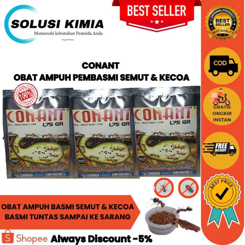 Jual Conant Obat Pembasmi Racun Semut Dan Kecoa / Obat Pembasmi Semut Kecoa Super Ampuh | Shopee ...