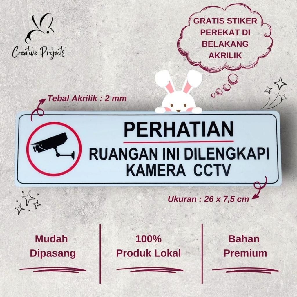 Jual Sign Akrilik Perhatian Ruangan Ini Dilengkapi CCTV | Sign Acrylic ...