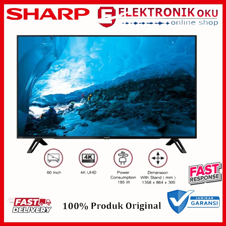 Jual SHARP LED TV 60 INCH UHD BASIC TV | Shopee Indonesia