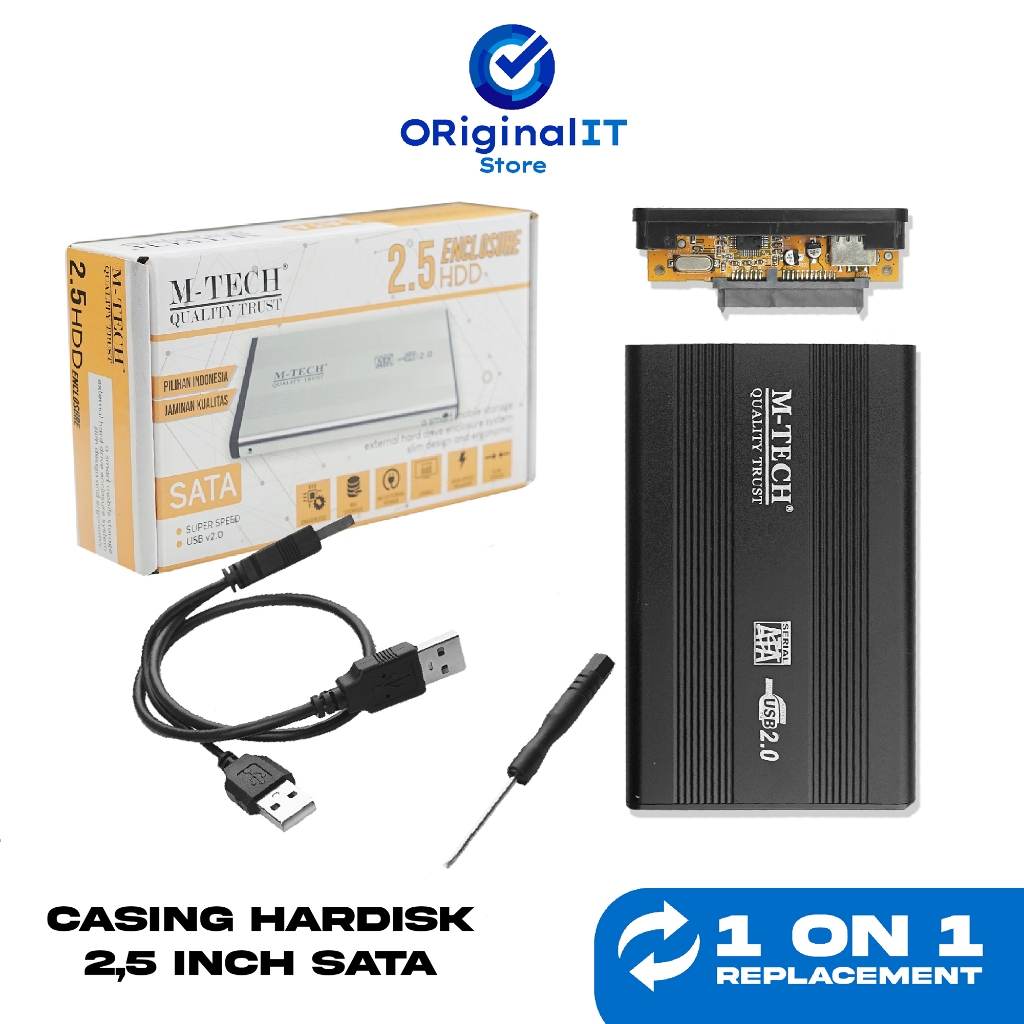 Jual Casing Hard disk Eksternal 2,5" Enclosure SATA USB 2.0 M-Tech ...
