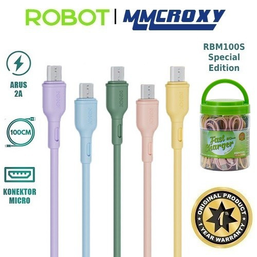 Jual Robot RBM100S Kabel Data Charger Micro USB 2A Colorful | Shopee Indonesia