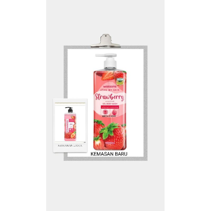 Jual SABUN MANDI WATSONS STRAWBERRY 1 LITER / SABUN MANDI 1 liter ...