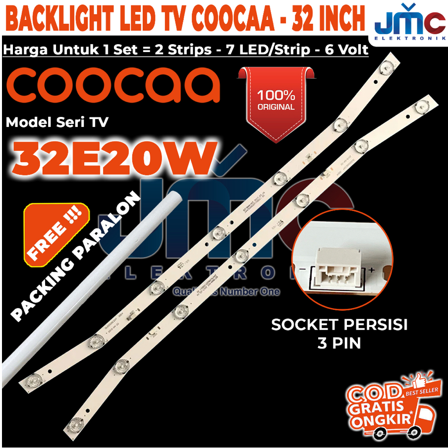 Jual BACKLIGHT TV LED COOCAA 32 INCH 32E20W 32E20 LAMPU BL 32 IN 6V 7K | Shopee Indonesia