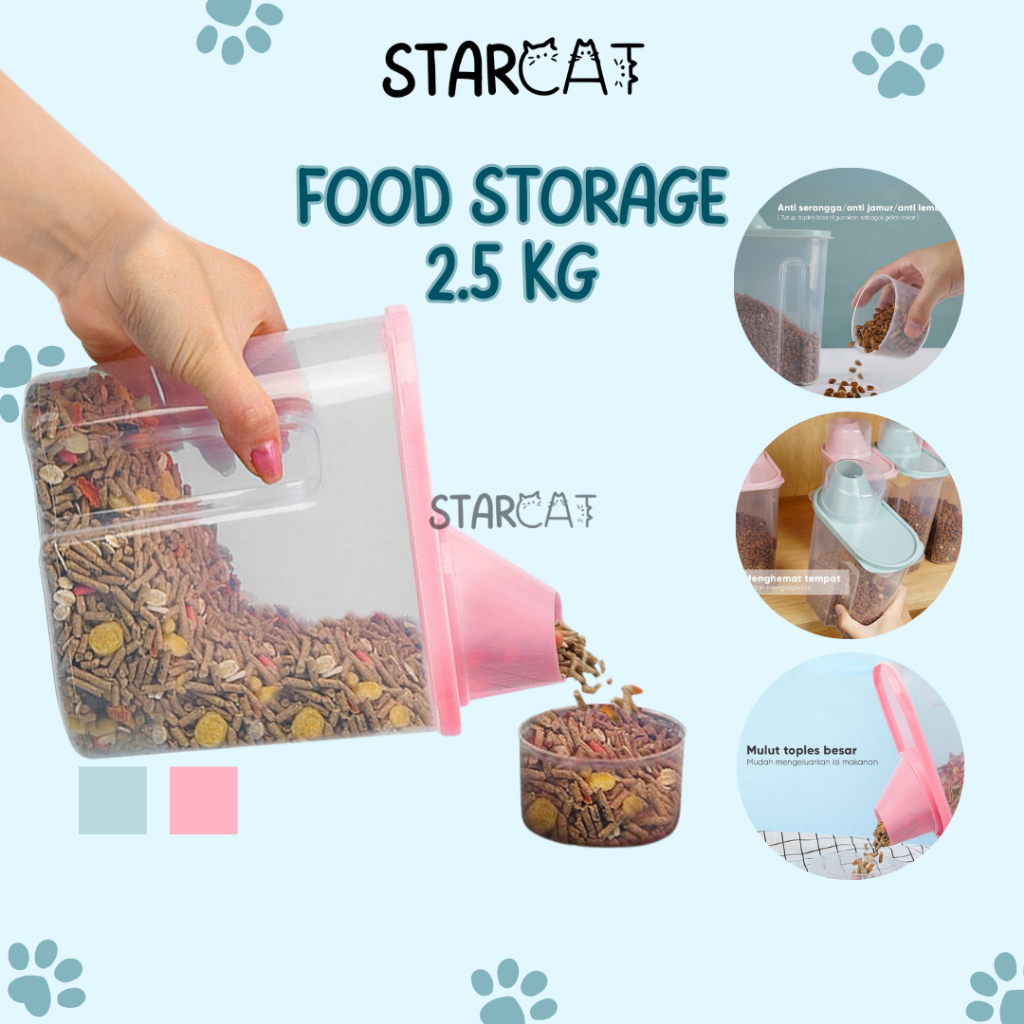 Jual Pet Food Storage Jar Tempat Penyimpanan Makanan Kucing Penutup ...