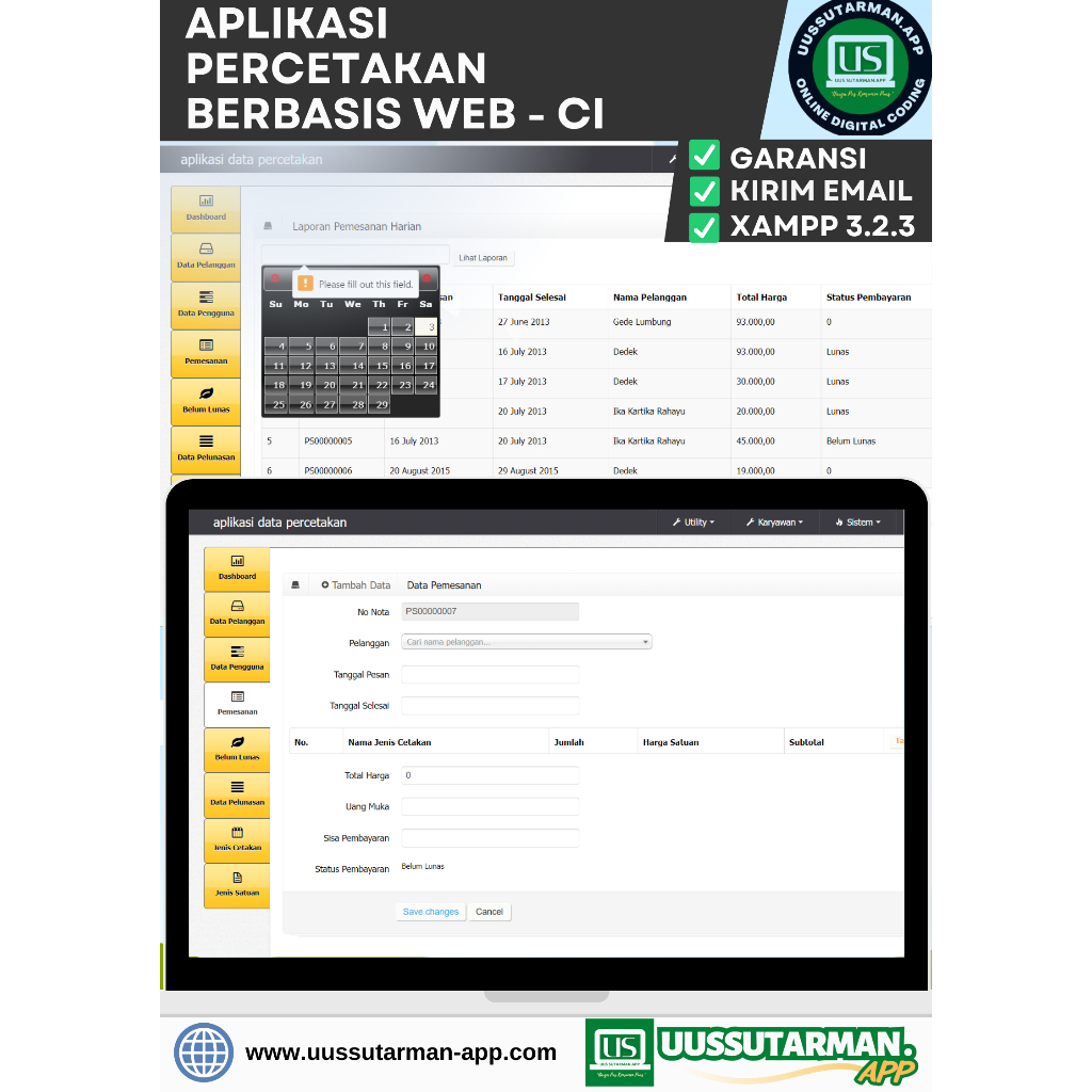 Jual Source Code Aplikasi Percetakan Berbasis Web (Codeigniter ...