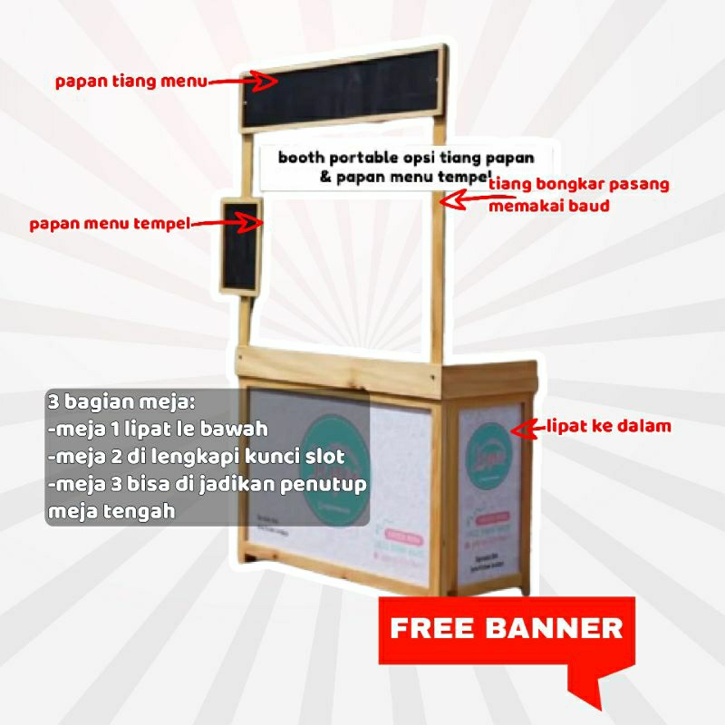 Jual GEROBAK PORTABLE Booth lipat | Shopee Indonesia