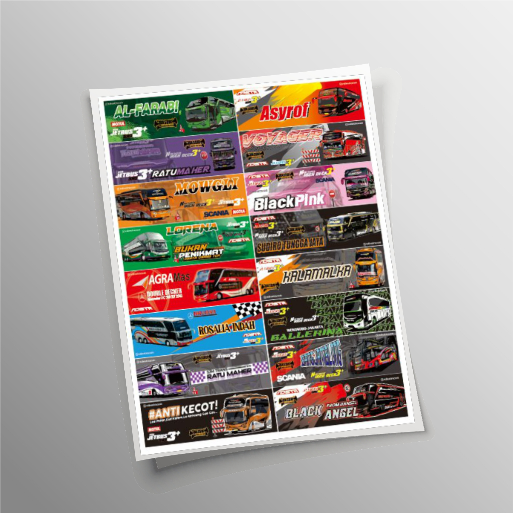 Jual stiker bis mania Long Edition bus kids panda basuri telolet ...