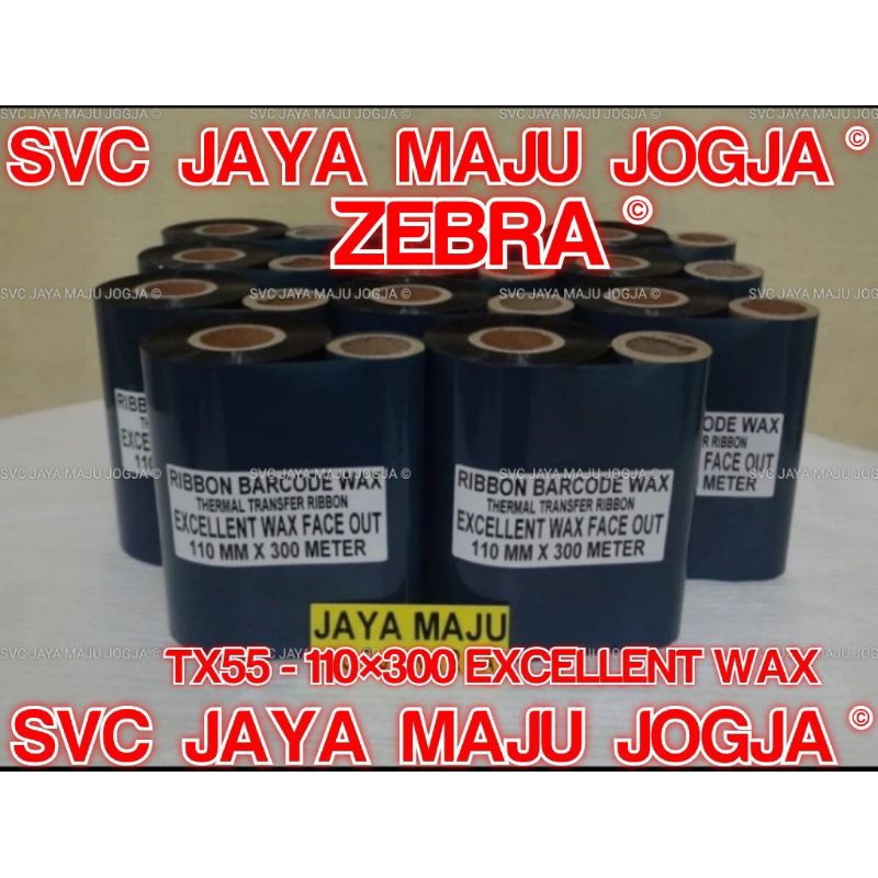 Jual [ ZEBRA ZD SERIES ] 110 MM X 300 M EXCELLENT WAX - FACE OUT ...