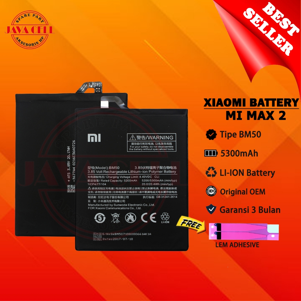 Jual Baterai Batre Battery Xiaomi Mi Max 2 BM50 Original - Garansi 3 Bulan | Shopee Indonesia