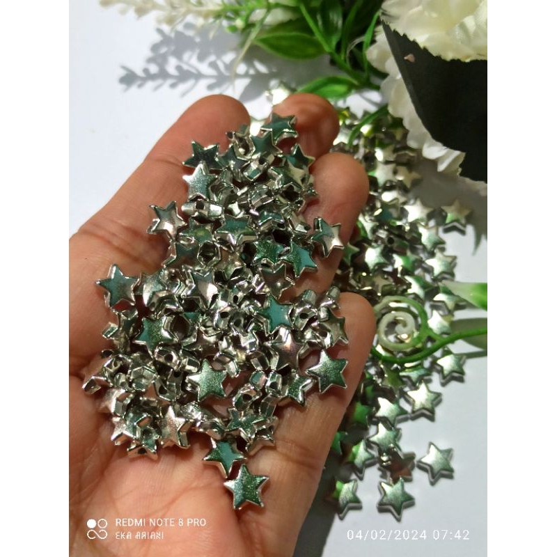 Jual 10g mote bintang mini silver ukuran 8mm | Shopee Indonesia