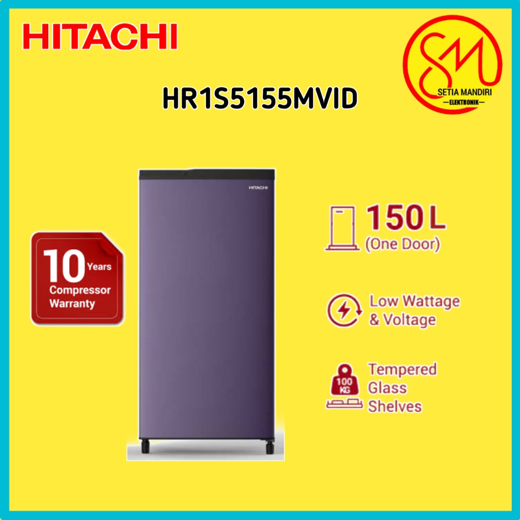 Jual Kulkas Hitachi HR1S5155MVID 151 liter 1 Pintu | Shopee Indonesia