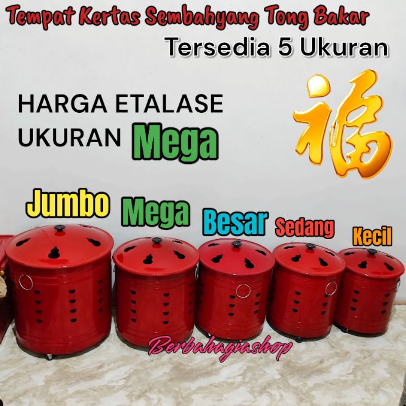 Jual Tempat Bakar Kertas Sembahyang Tong Bakar Warna Merah Ukuran Mega ...