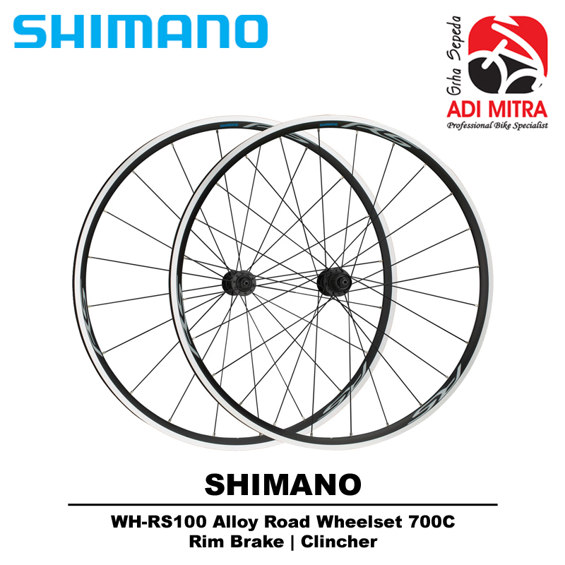 Jual Shimano WH-RS100 Rim Brake Alloy Wheelset Road Bike | Shopee Indonesia