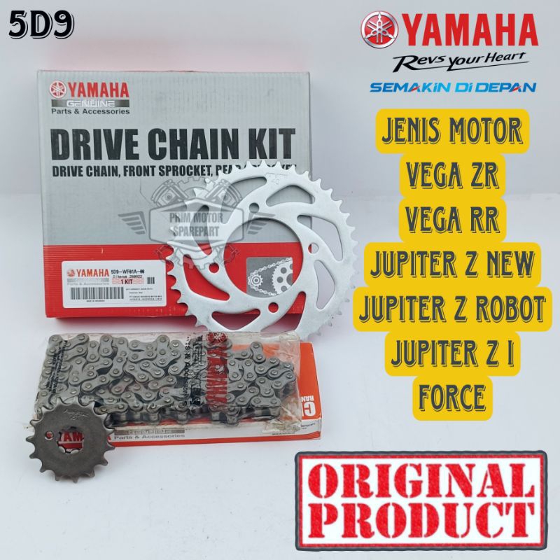 Jual GEAR SET ORIGINAL 5D9 YAMAHA RANTAI VEGA ZR/ VEGA RR/ JUPITER Z ...
