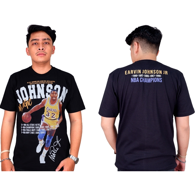 Jual T-shirt Earvin Magic Johnson JR NBA Team Lakers Basketball Bootleg ...