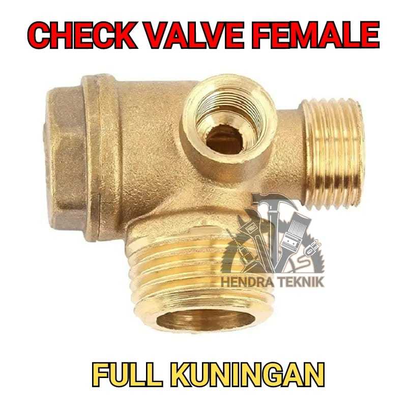 Jual CHECK VALVE COMPRESSOR 3/4HP 1HP KUNINGAN DRAT DALAM FULL BRASS ...